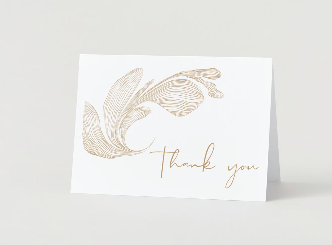 Printable Thank You Card - Gold Design - Etsy