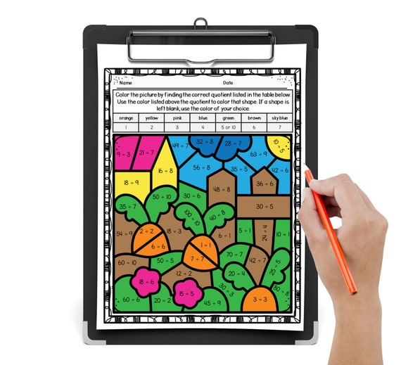 Division Coloring Worksheets 4th Grade