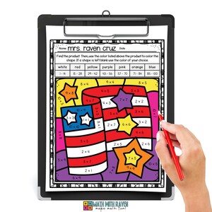 4th of July Coloring Pages Multiplication Fact Practice 3rd Grade and ...
