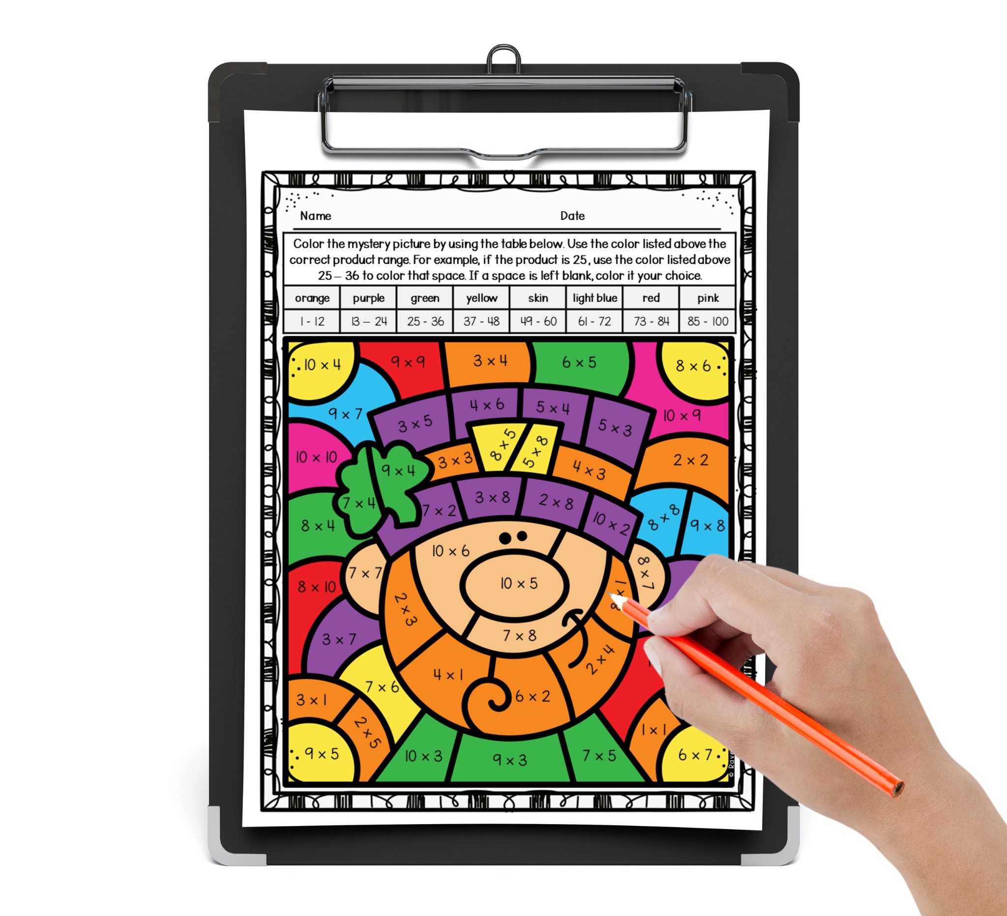 Hojas De Trabajo De Multiplicación De San Patricio Matematicas Para