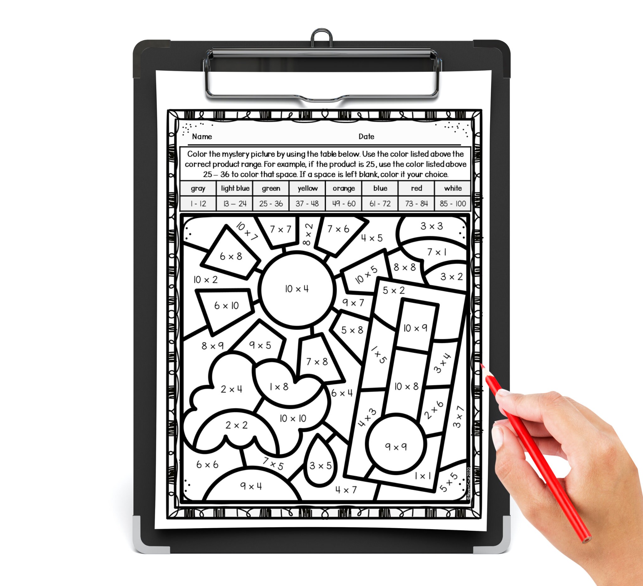 Weather and Season Multiplication Color by Number Worksheets | 3rd ...