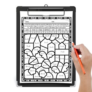 Gardening Multiplication Color by Number Worksheets for 3rd Grade and ...