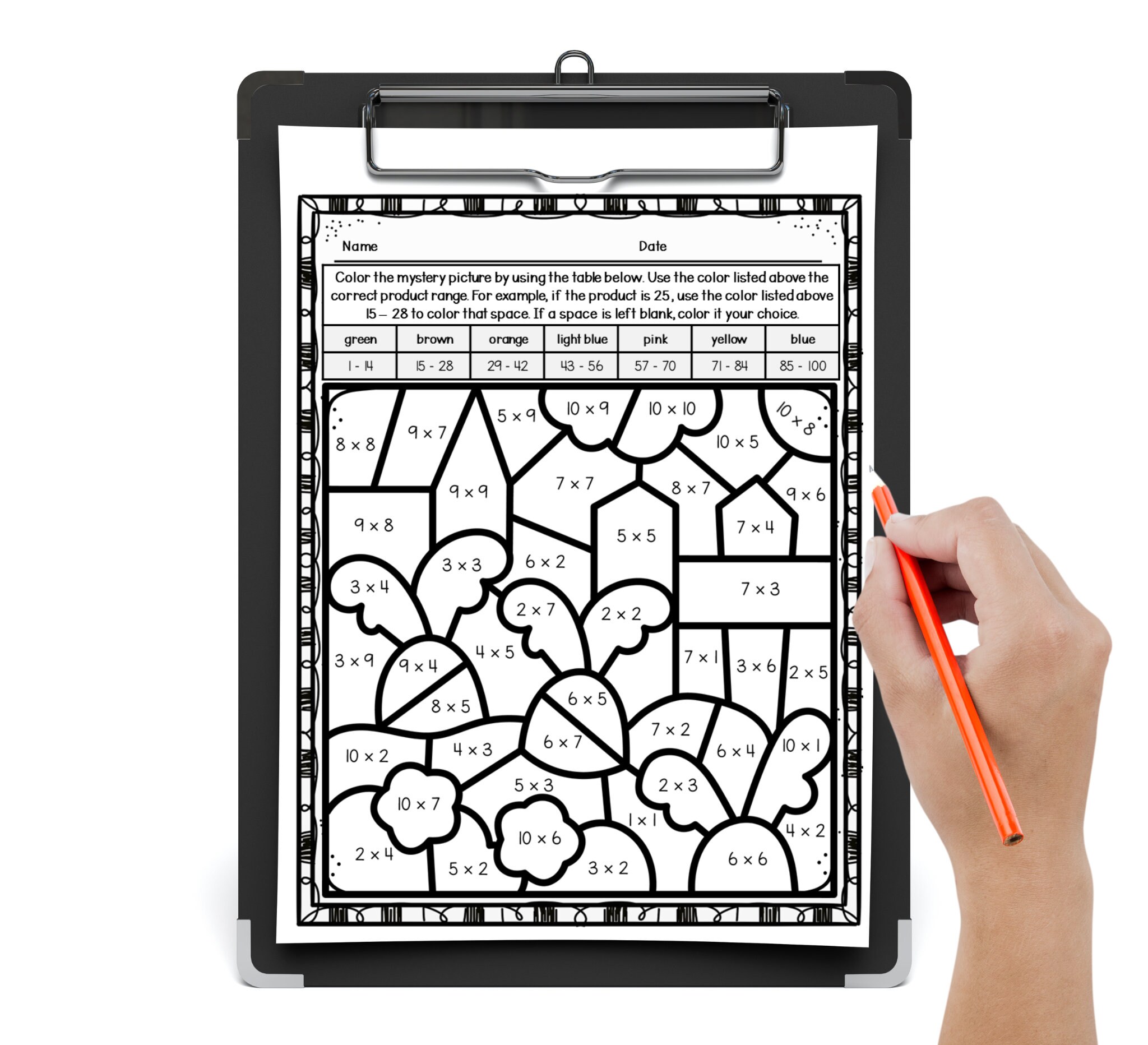 Gardening Multiplication Color by Number Worksheets for 3rd Grade and ...