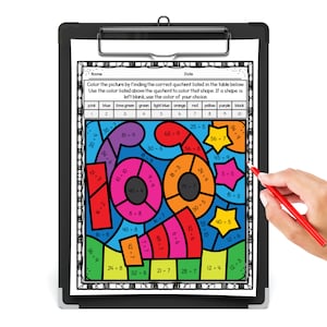 100 Days of School Division Color by Number Worksheets for 3rd Grade ...