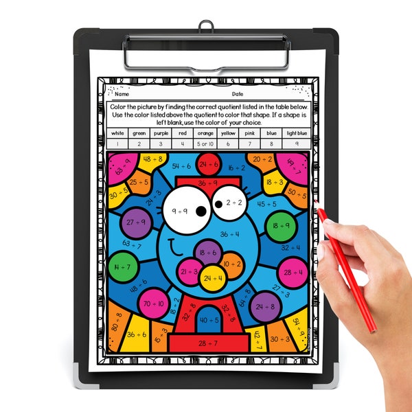 Farm Animals Division Color by Number Worksheets 3rd Grade Math Centers ...