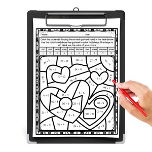 Valentine's Day Color by Number Division Worksheets for 3rd Grade and ...