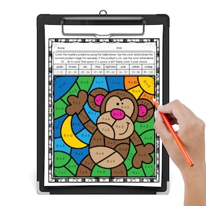 Zoo Animals Multiplication Color by Number Worksheets | 3rd Grade ...