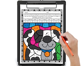 Farm Animals Division Color by Number Worksheets | 3rd Grade Math ...