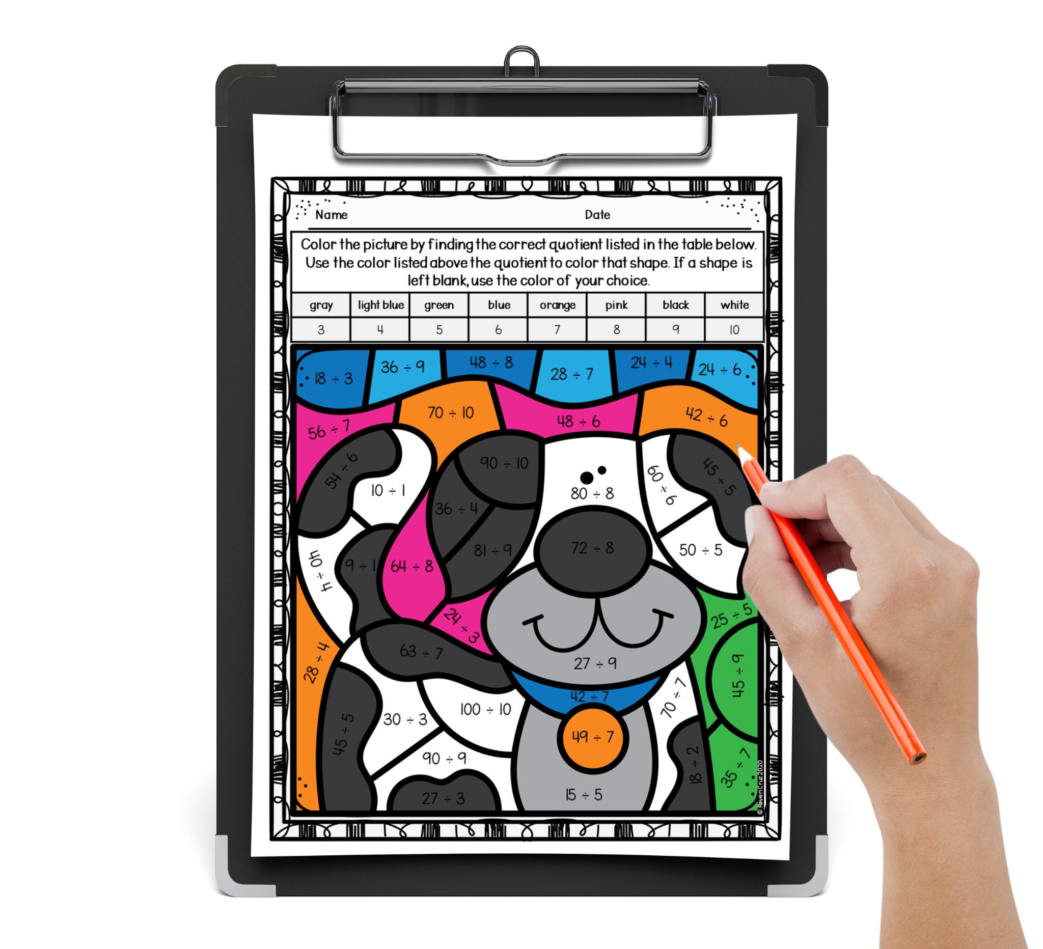 Pet Shop Division Color by Number Worksheets | 3rd Grade and 4th Grade ...