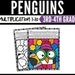 Penguin Multiplication Color by Number Worksheets for 3rd Grade and 4th ...