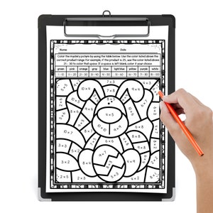 Easter Color by Number Multiplication Worksheets for 3rd Grade and 4th ...