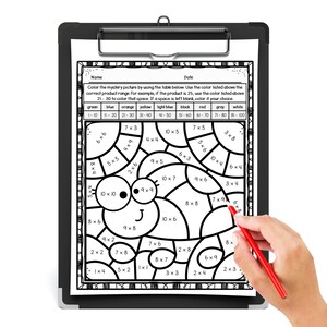 Bugs Color by Number Multiplication Worksheets for 3rd Grade and 4th ...