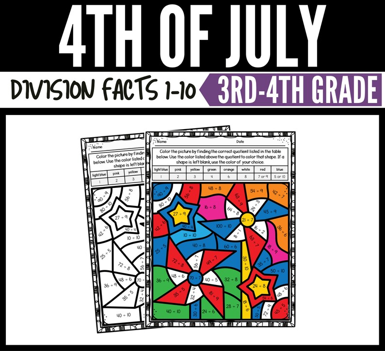 4th of July Coloring Pages Division Worksheets 4th of July Coloring ...