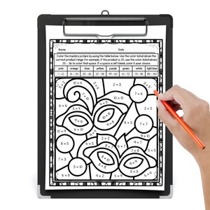 Mardi Gras Color by Number Multiplication Worksheets for 3rd-grade and ...