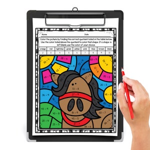 Farm Animals Division Color by Number Worksheets | 3rd Grade Math ...