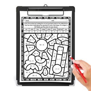 Weather and Seasons Division Color by Number Worksheets | 3rd Grade and ...