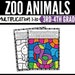 Zoo Animals Multiplication Color by Number Worksheets | 3rd Grade ...