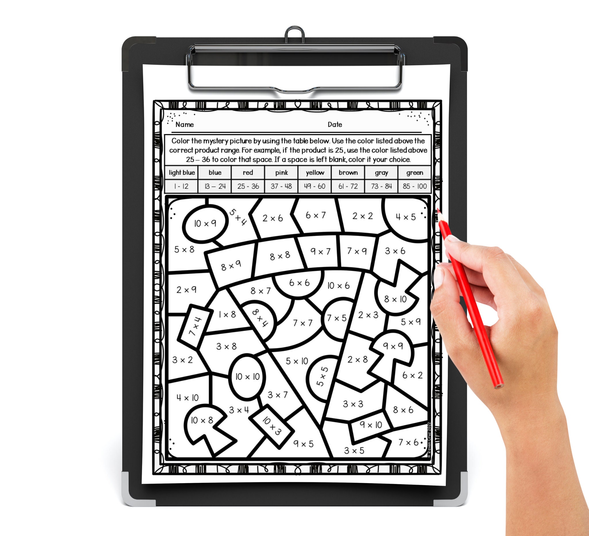 Fast Food Multiplication Color by Number Worksheets, 3rd Grade Math ...