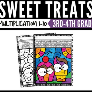 Sweet Treats Multiplication Color by Number Worksheets for 3rd Grade ...