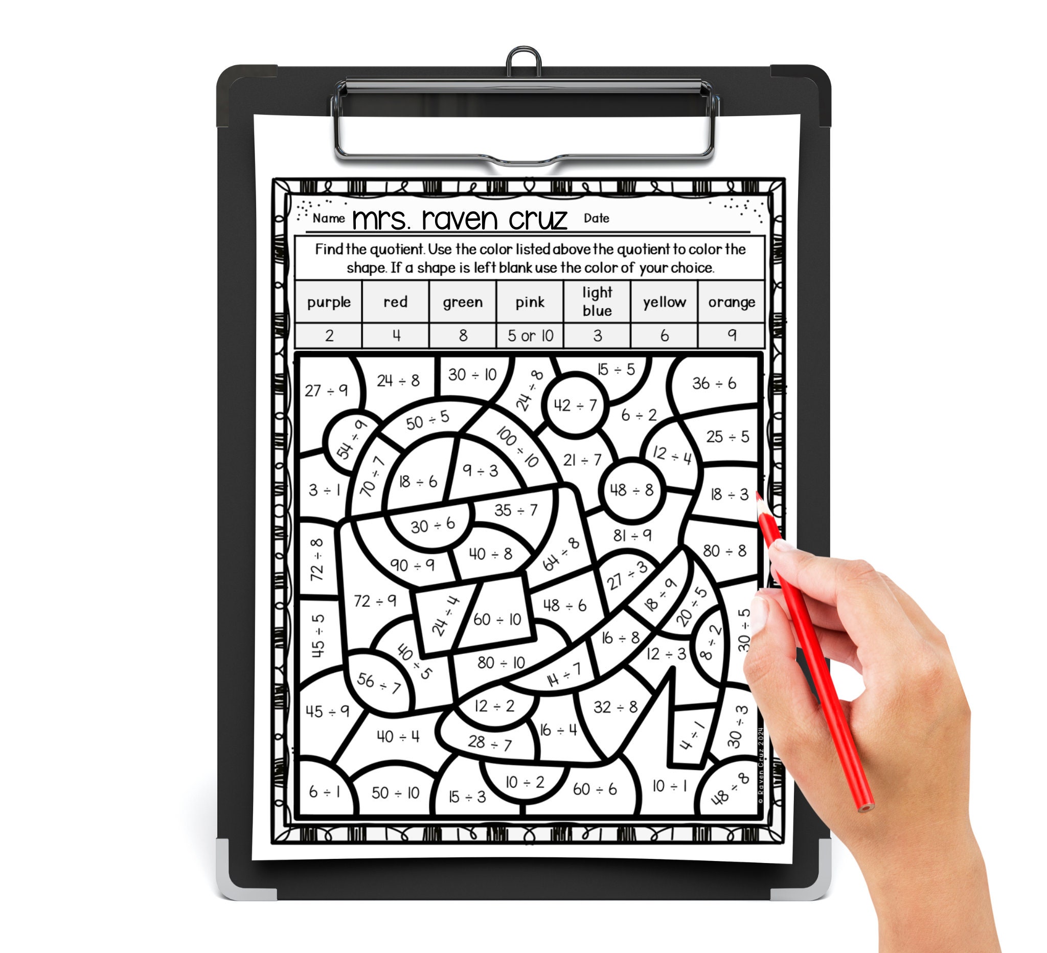 Mother's Day Coloring Pages for Division Color by Number Worksheets Fun ...