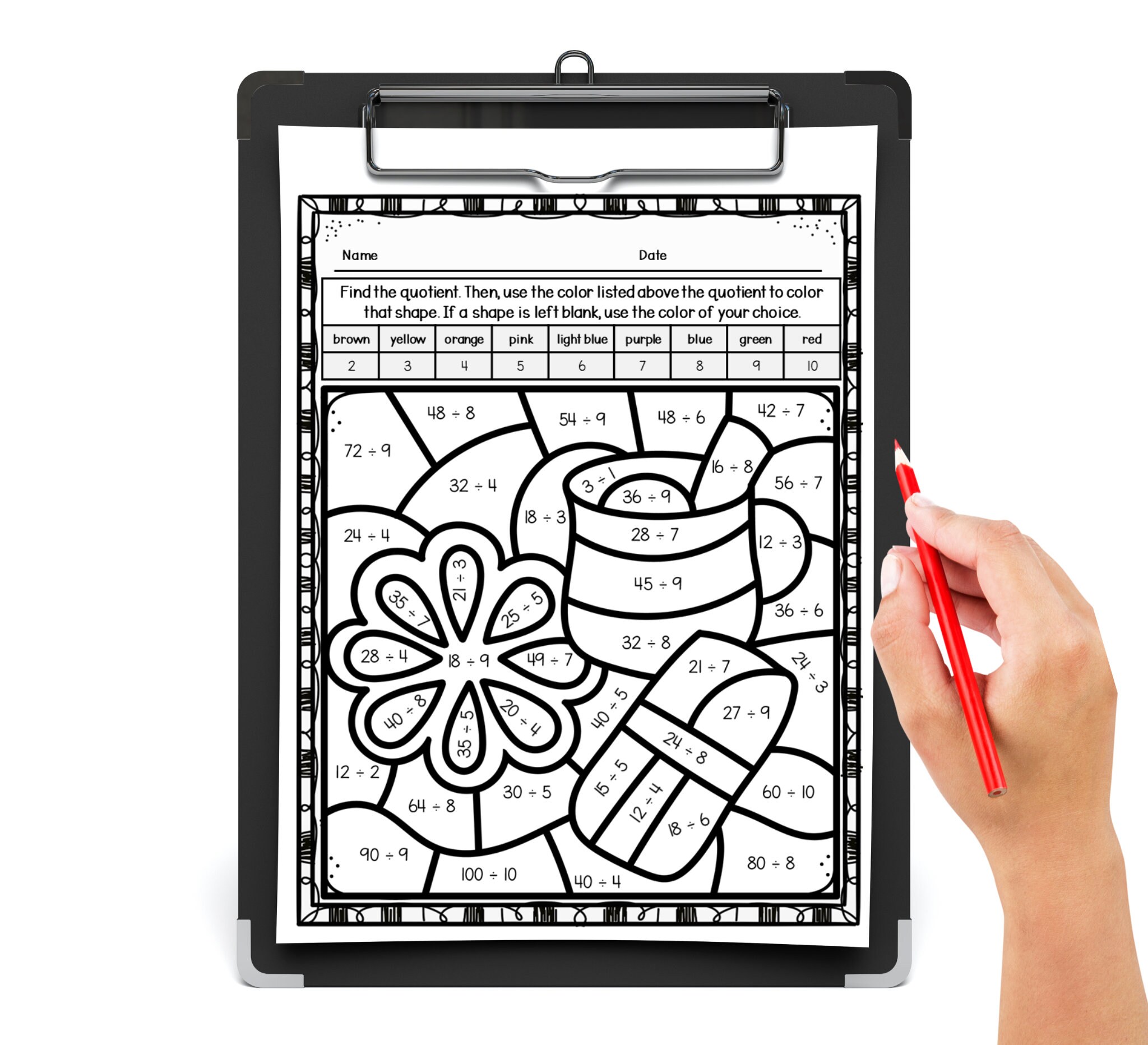 Las Posadas Color by Number Division Worksheets | Mexican Christmas ...