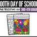 100 Days of School Multiplication Color by Number Worksheets for 3rd ...