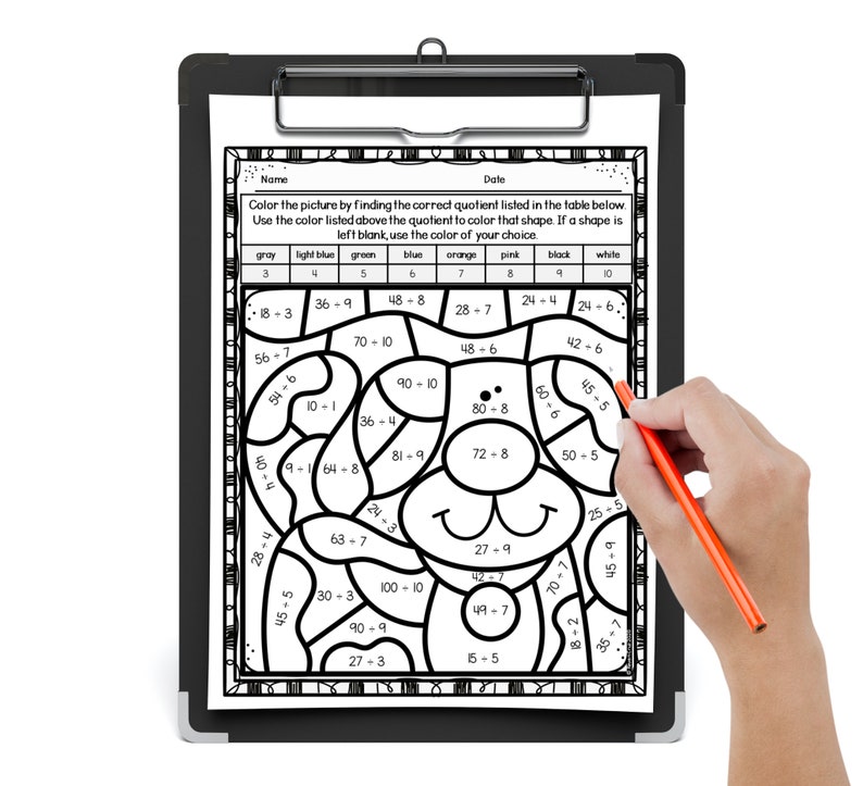 Pet Shop Division Color by Number Worksheets | 3rd Grade and 4th Grade ...