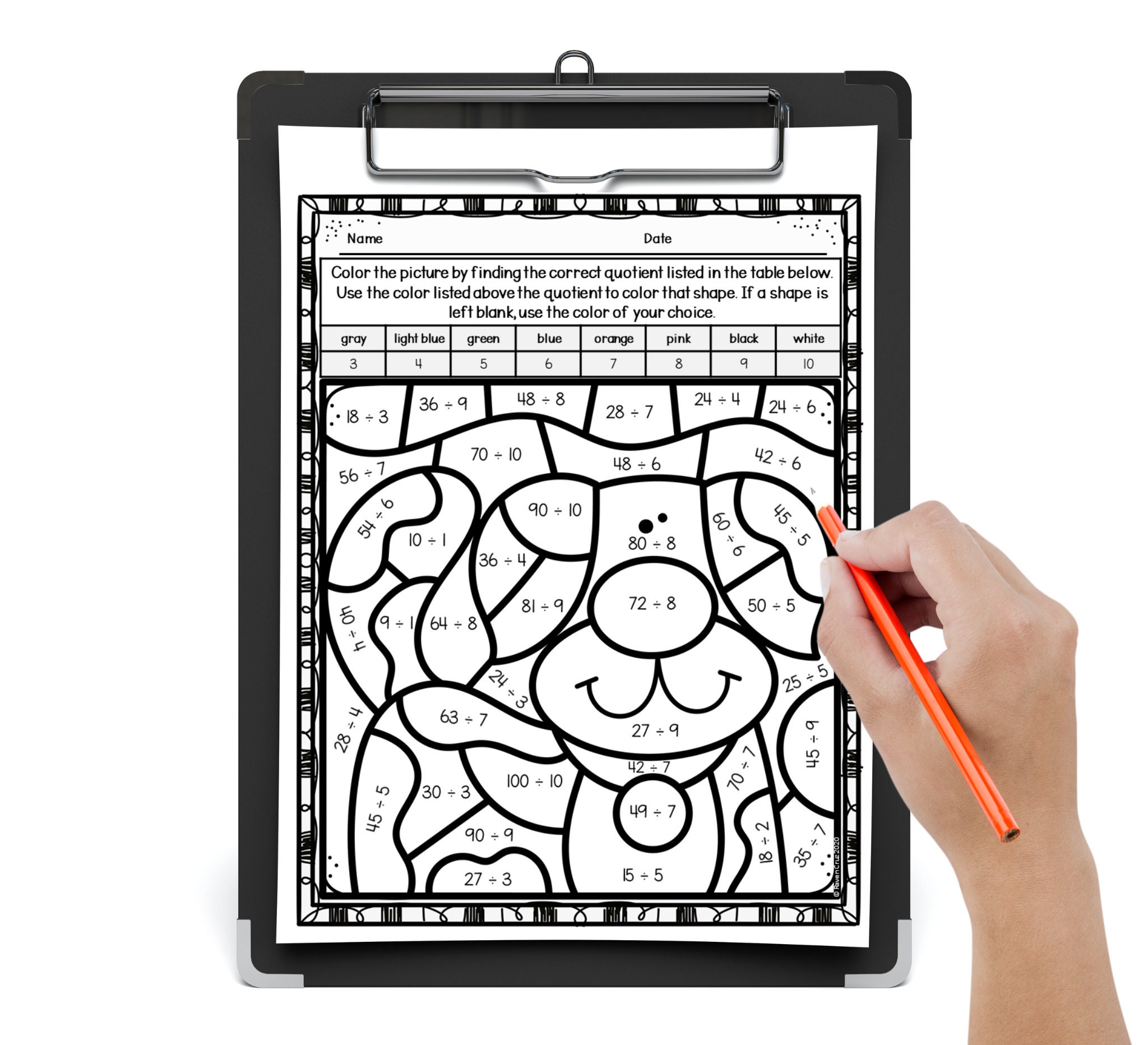 Pet Shop Division Color by Number Worksheets | 3rd Grade and 4th Grade ...