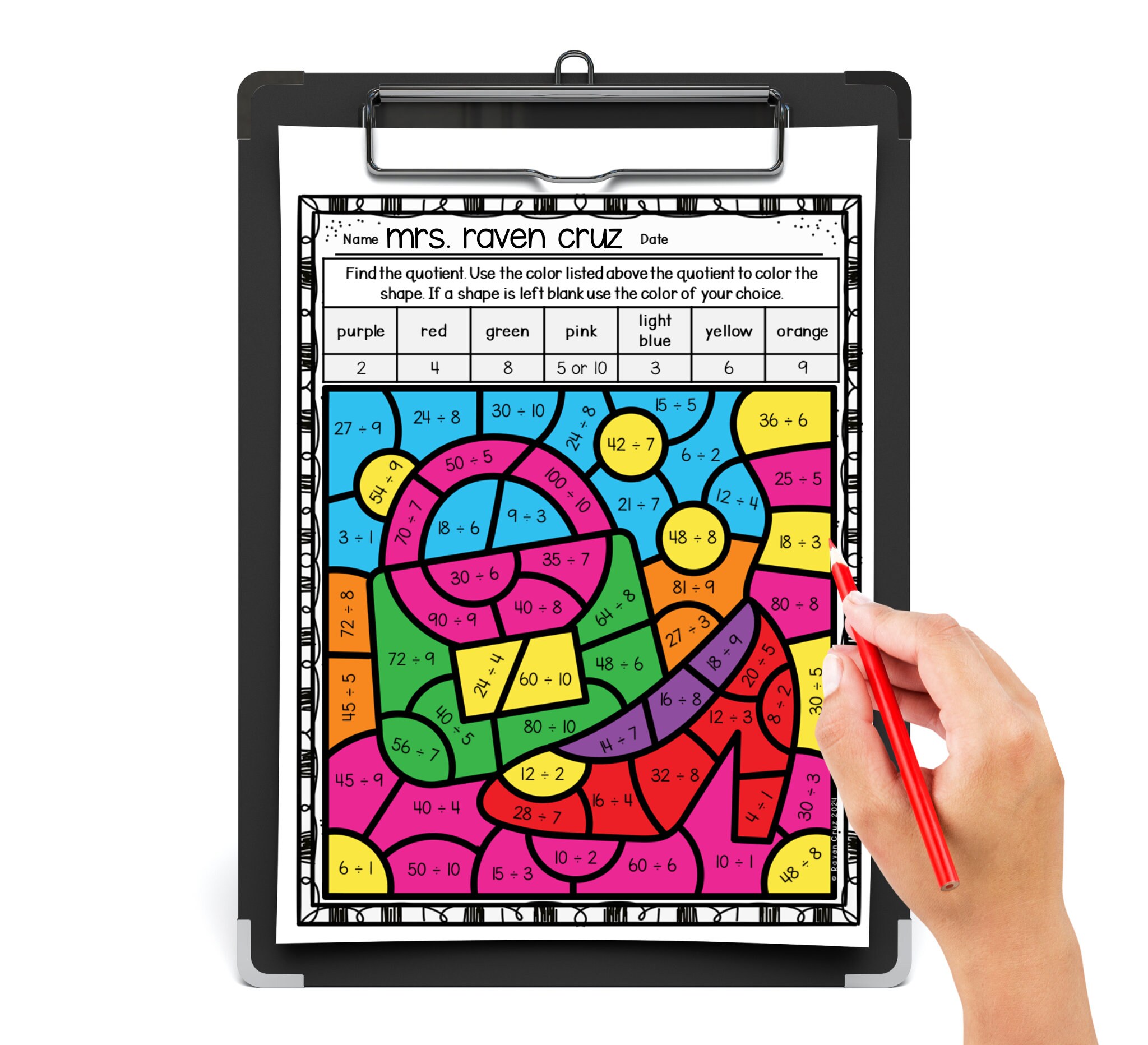 Mother's Day Coloring Pages for Division Color by Number Worksheets Fun ...