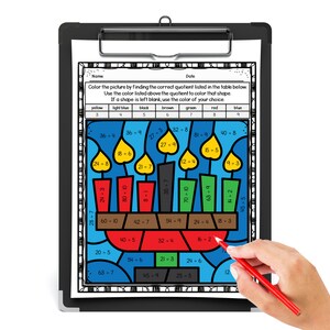 Kwanzaa Color by Number Divisionworksheets 3rd Grade and 4th Grade Math ...