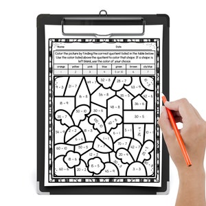 Gardening Division Color by Number Worksheets for 3rd Grade and 4th ...