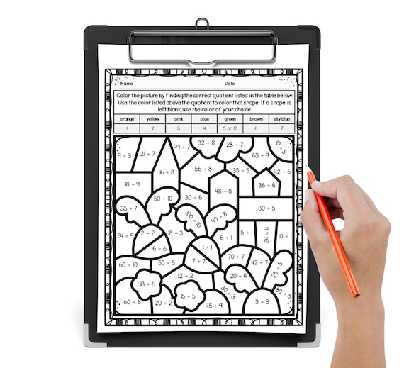 Division Coloring Worksheets 4th Grade