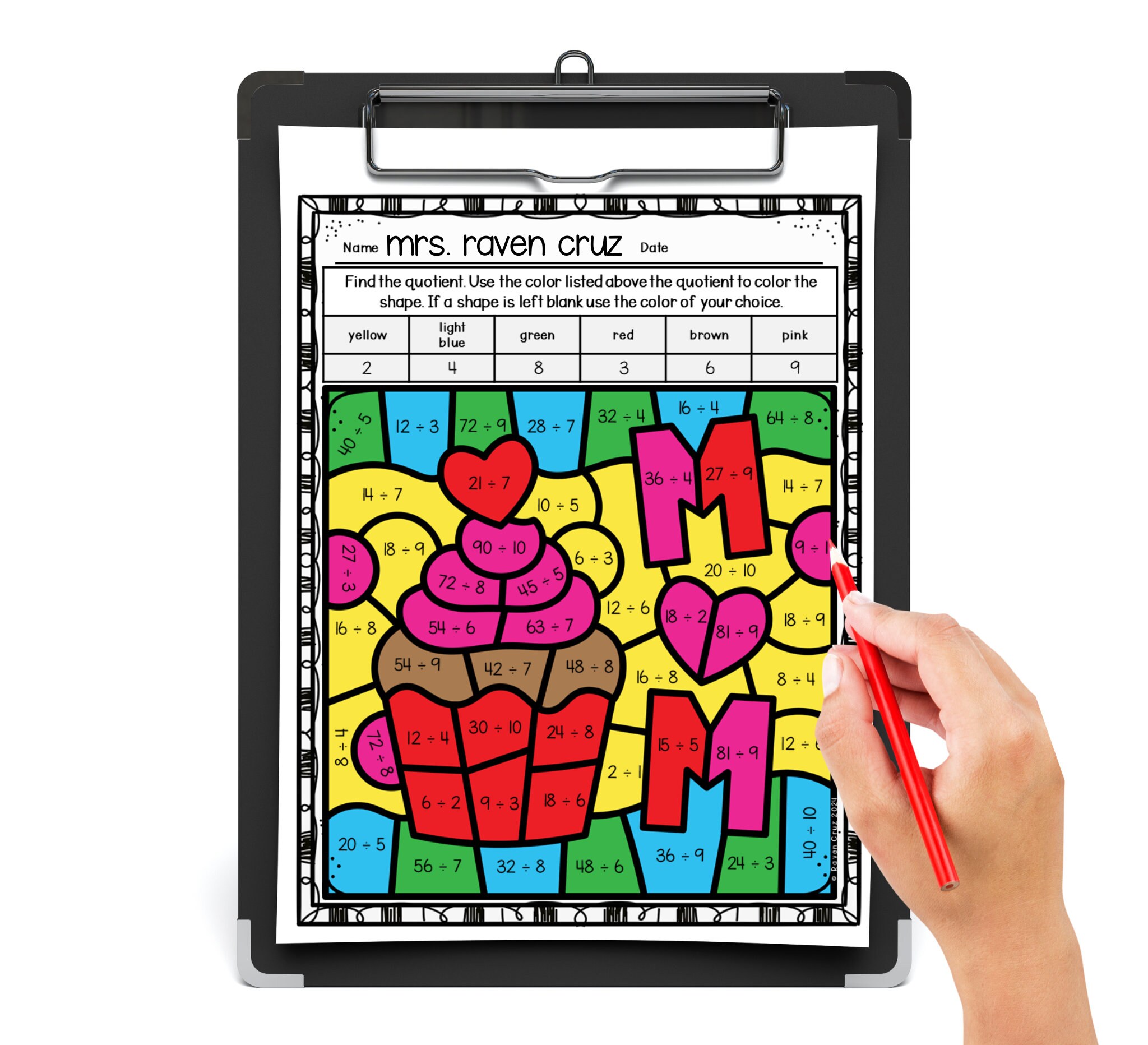 Mother's Day Coloring Pages for Division Color by Number Worksheets Fun ...