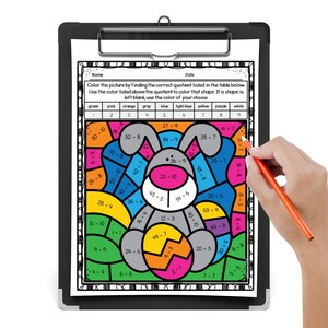 Easter Color by Number Division Worksheets for 3rd Grade and 4th Grade ...