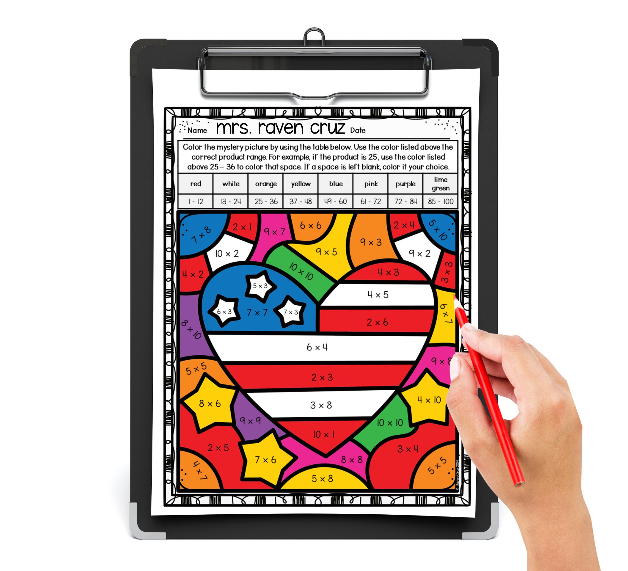 Memorial Day Coloring Pages Multiplication Color by Number Worksheets ...