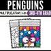 Penguin Multiplication Color by Number Worksheets for 3rd Grade and 4th ...