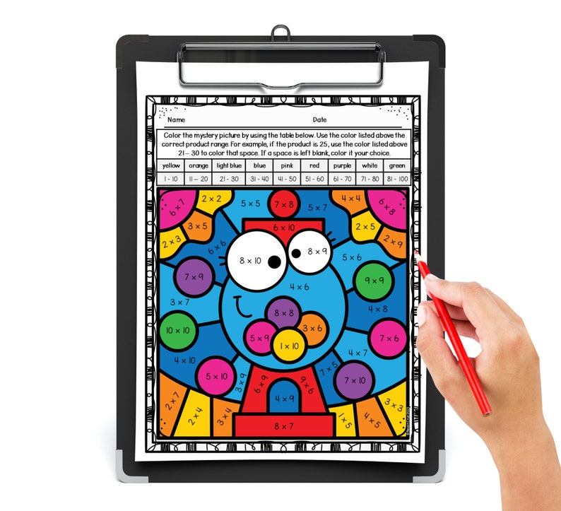 Sweet Treats Multiplication Color by Number Worksheets for 3rd Grade ...