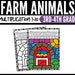 Farm Animals Multiplication Color by Number Worksheets | 3rd Grade Math ...