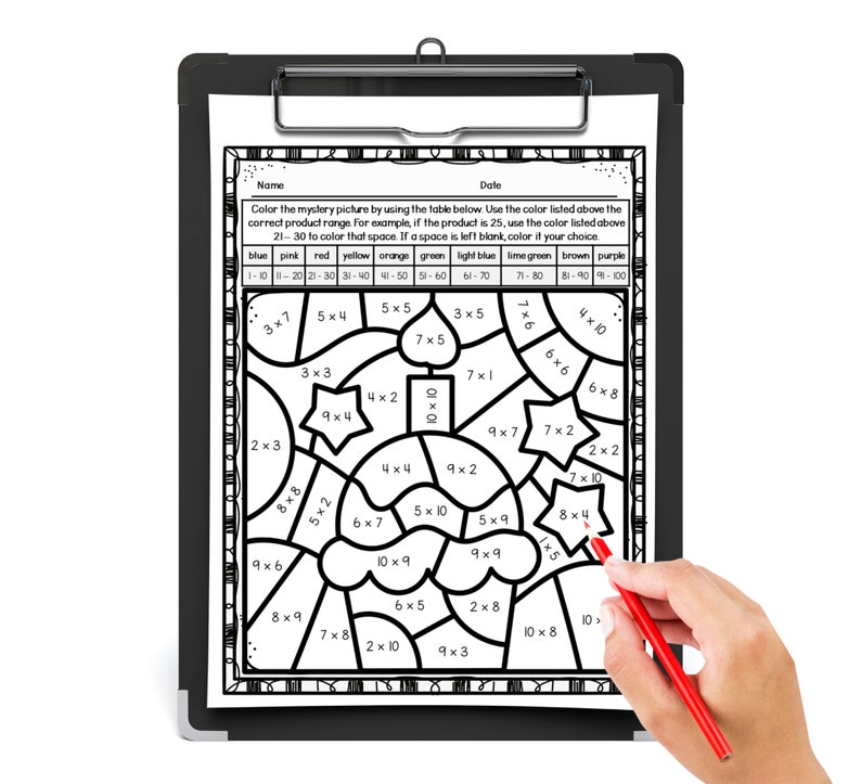 Happy Birthday Multiplication Color by Number Worksheets for 3rd Grade ...