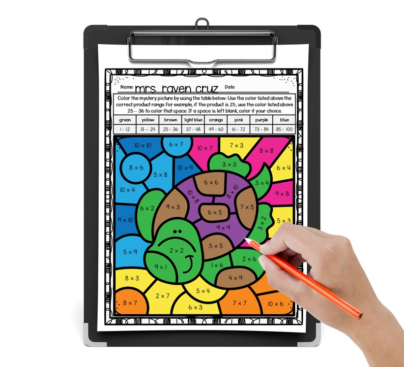 Sea and Ocean Animal Color by Number Multiplication Worksheets | - Etsy