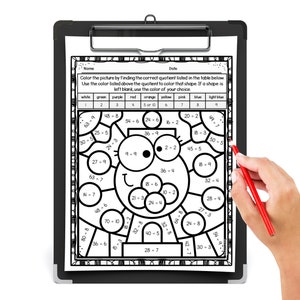 Sweet Treats Division Color by Number Worksheets 3rd Grade and 4th ...