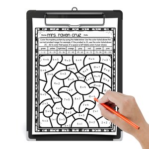 Spring Multiplication Color by Number Worksheets | - Etsy