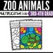 Zoo Animals Multiplication Color by Number Worksheets | 3rd Grade ...