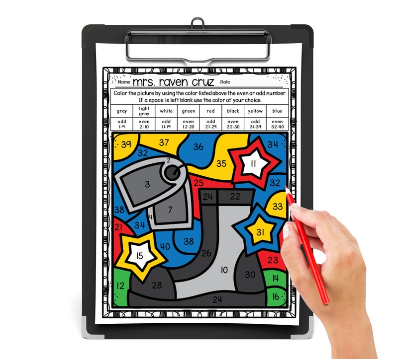 Memorial Day Color by Number: Odd & Even Worksheet (digital Download ...