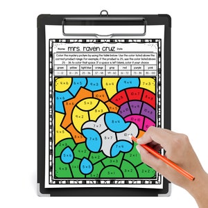 Spring Multiplication Color by Number Worksheets | - Etsy