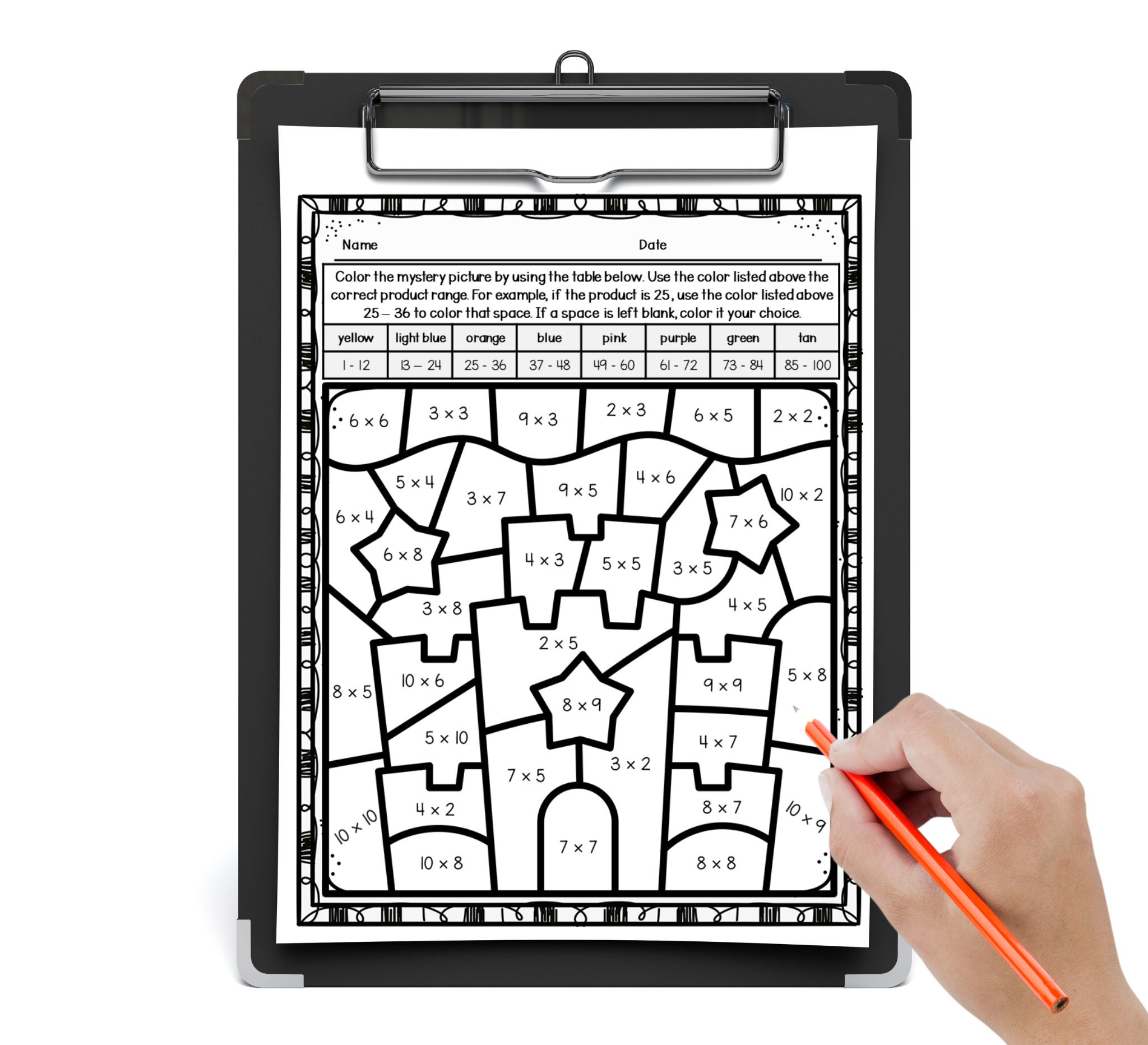 Beach Themed Multiplication Color by Number Worksheets for 3rd Grade ...