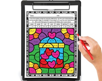 Mardi Gras Color by Number Multiplication Worksheets for 3rd-grade and ...