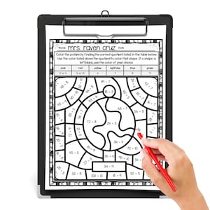 Back to School Supplies Division Color by Number Worksheets for 3rd ...