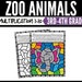 Zoo Animals Multiplication Color by Number Worksheets | 3rd Grade ...