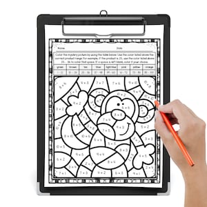 Zoo Animals Multiplication Color by Number Worksheets | 3rd Grade ...